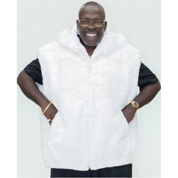 A.J. Ugent Furs | Jackets & Coats | White Rex Rabbit Fur Zip 32 Vest ...